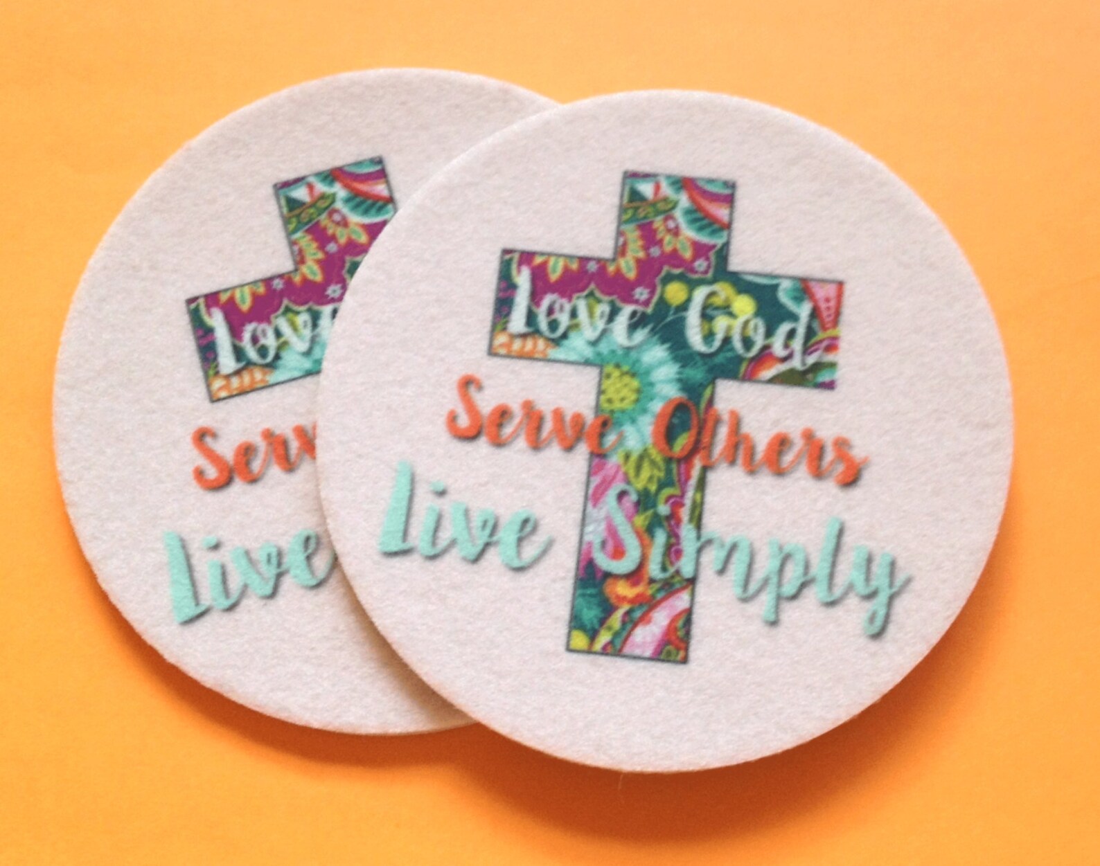 Inspirational Coaster Set - Free Shipping - Absorbent Coasters - Love ...