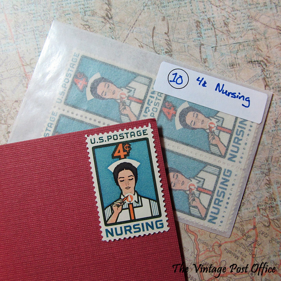 Ten 4c Nursing .. Vintage Unused US Postage Stamps .. Healthcare ...