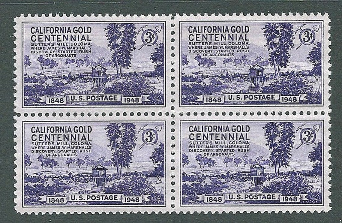 Vintage Unused US Postage Stamp .. 3c California Gold Centennial Stamp ...