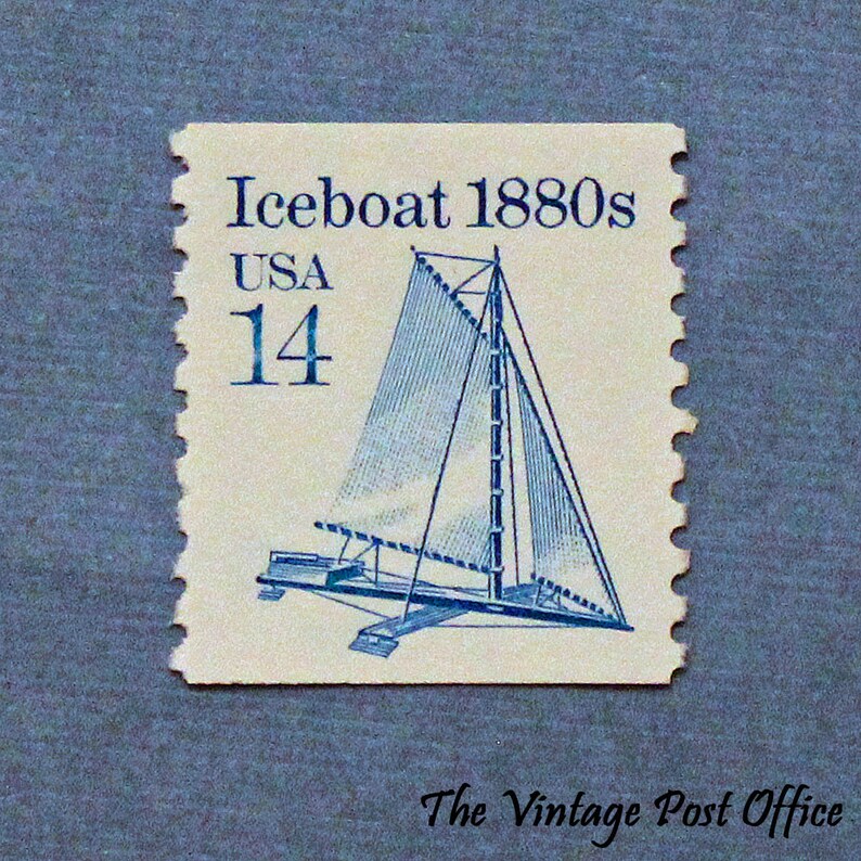 Ten 14c Iceboat .. Vintage Unused US Postage Stamps .. - Etsy