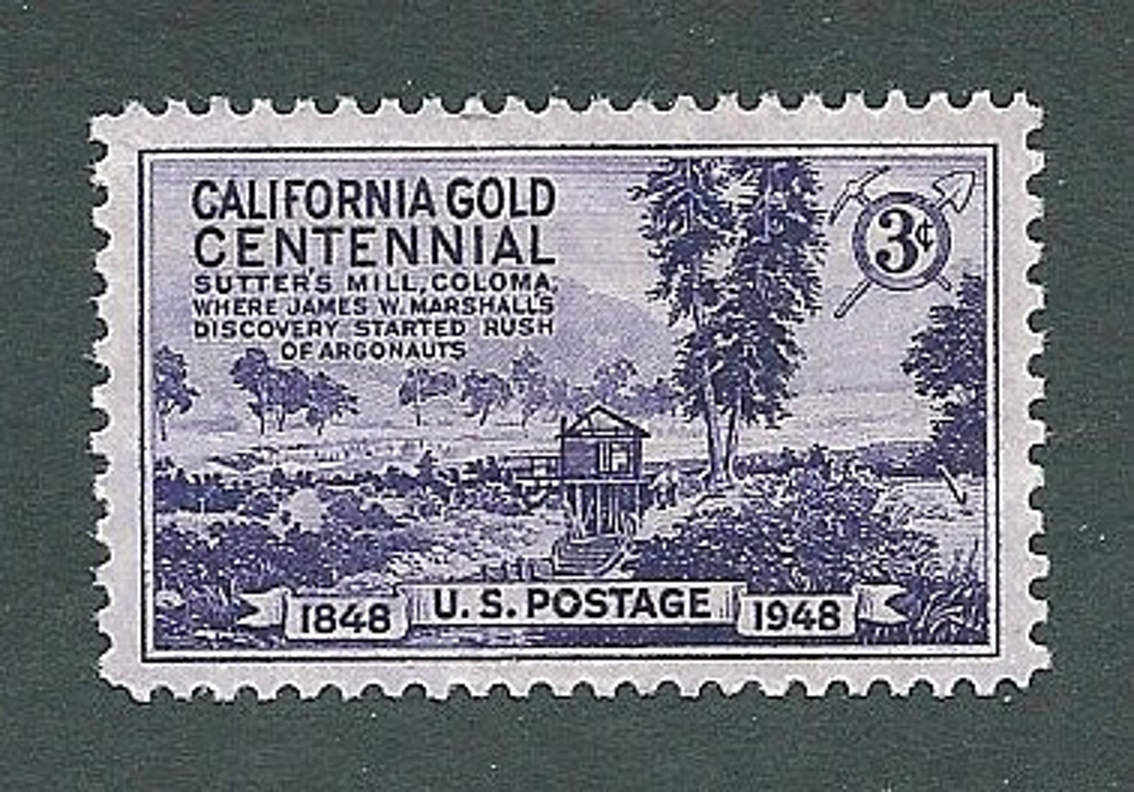 Vintage Unused US Postage Stamp .. 3c California Gold Centennial Stamp ...