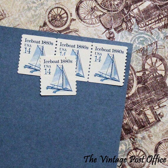 Ten 14c Iceboat .. Vintage Unused US Postage Stamps .. - Etsy