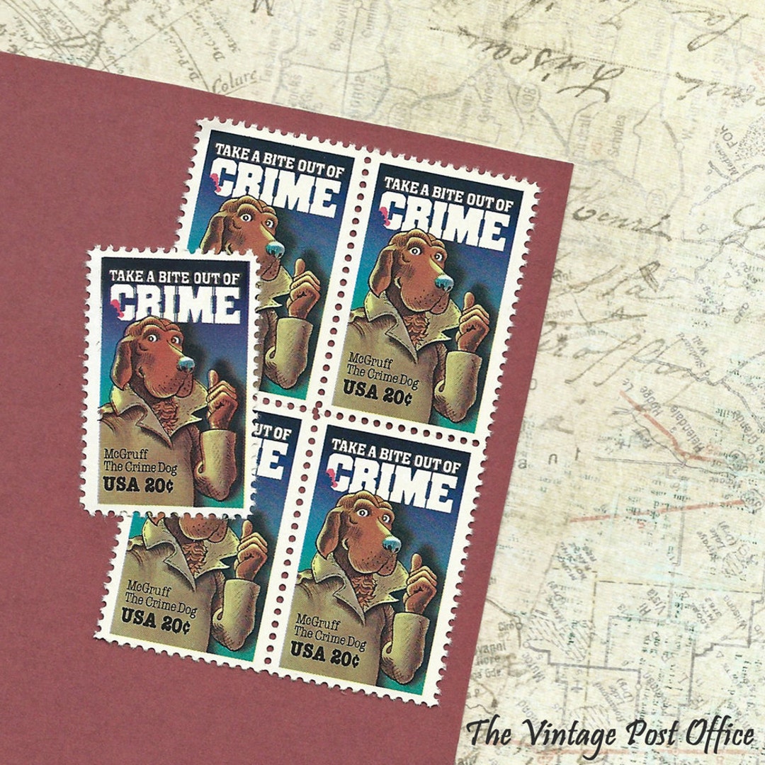 Ten 20c Mcgruff the Crime Dog .. Vintage Unused US Postage Stamps ...