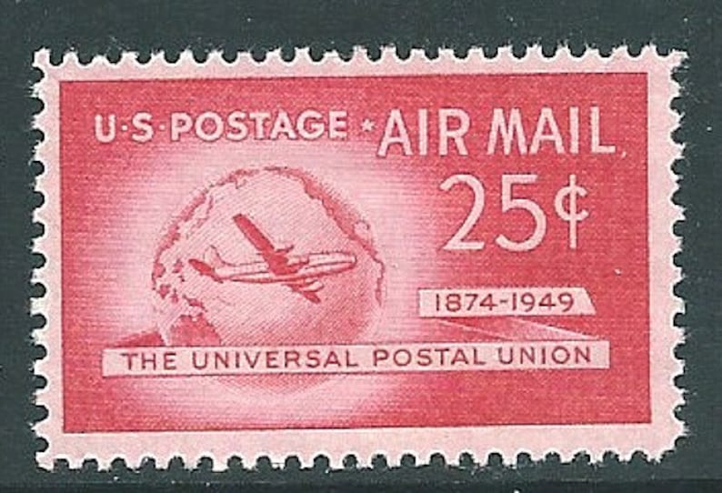 Vintage Unused US Postage Stamp 25c Universal Postal Union Airmail ...