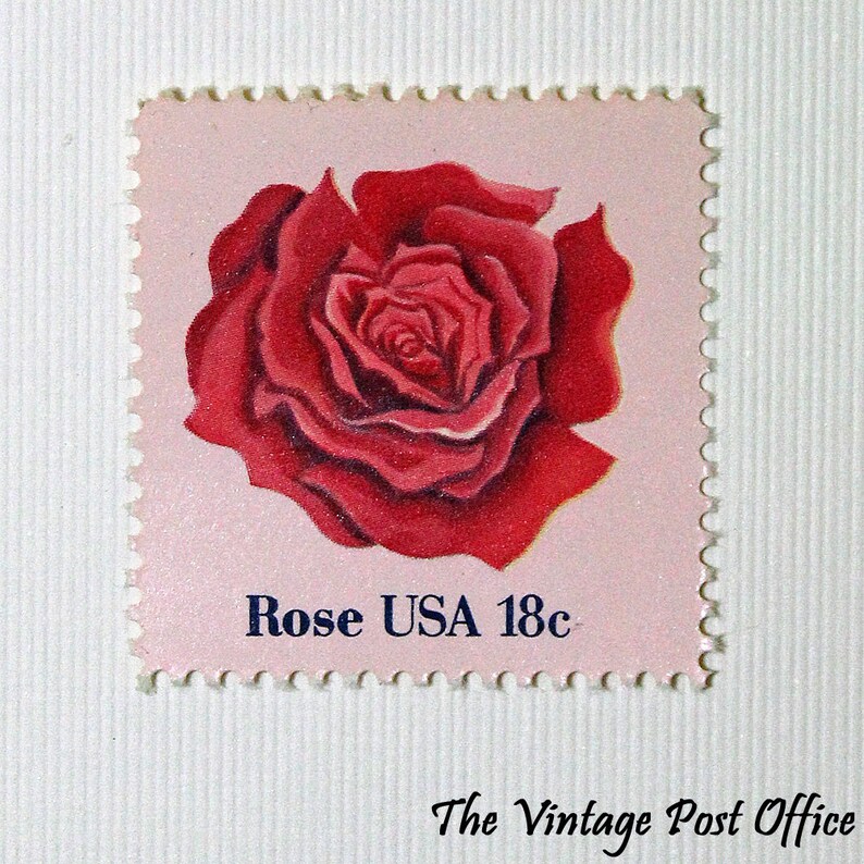 Ten 18c Rose .. Vintage Unused US Postage Stamps .. Flowers - Etsy