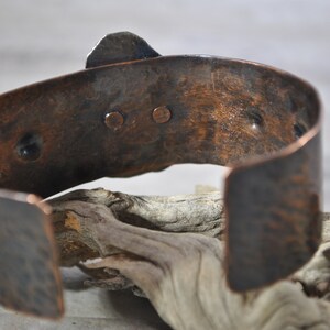 Turquoise Stone Copper Cuff, Rustic Copper Bracelet, Metal Work, Boho ...