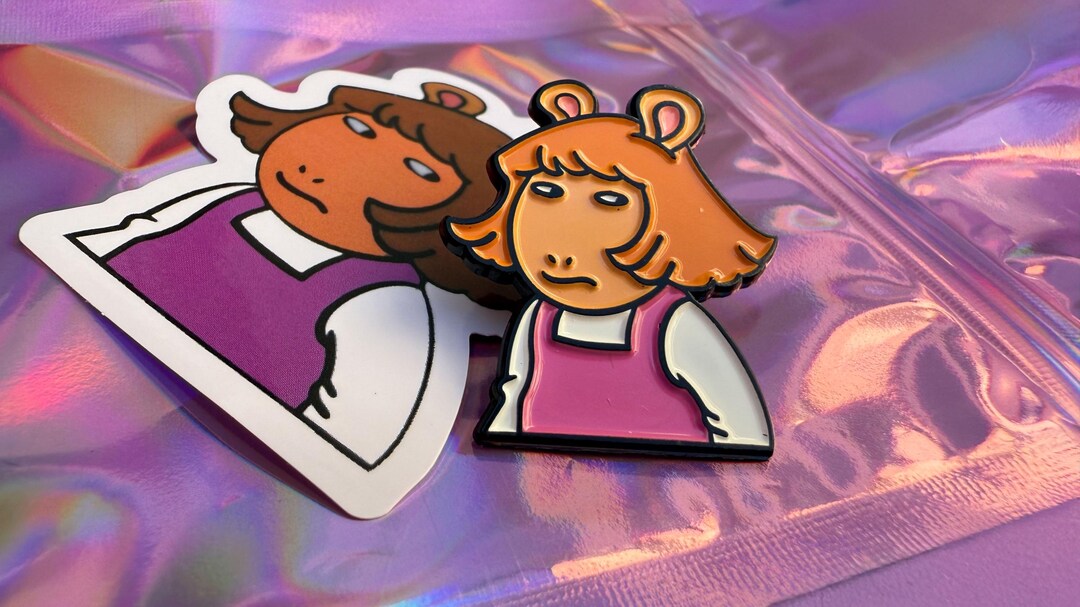 Aardvark DW / 90s Cartoon / Side Eye Sus Pin Sticker - Etsy