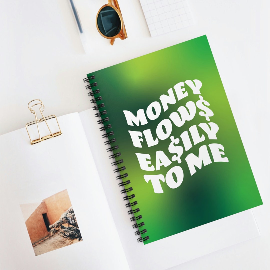 Money Flows Easily Affirmation Notebook, Spiral Bound Manifestation ...