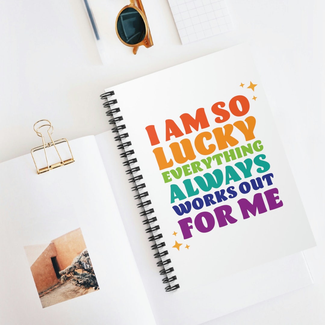 Lucky Girl Syndrome Mantra Notebook, Spiral Bound Writing Pad ...