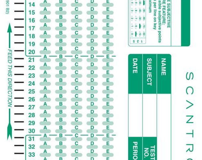 10 Scantron Forms - Genuine 882-E Forms - Etsy