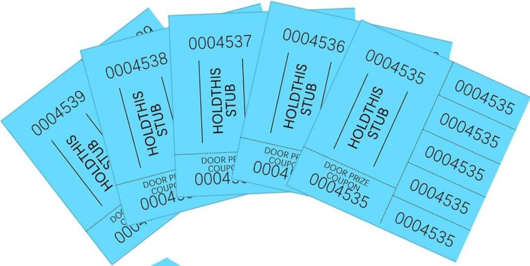 20 Chinese Auction 5 Bid Raffle Ticket Sheets Blue - Etsy
