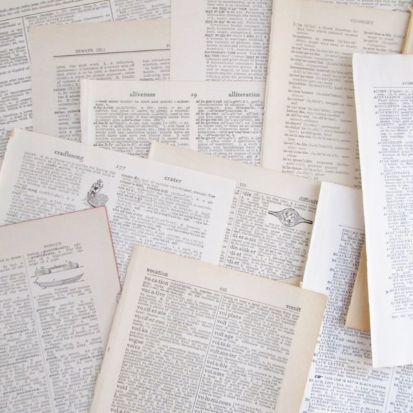 Dictionary Book Page - Etsy