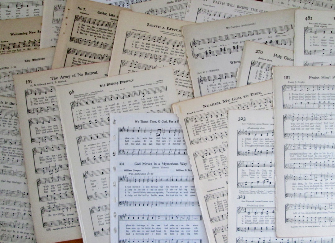 Vintage Hymnal Music Paper Book Paper 20 Pages 1908-1947 Paper Crafts ...