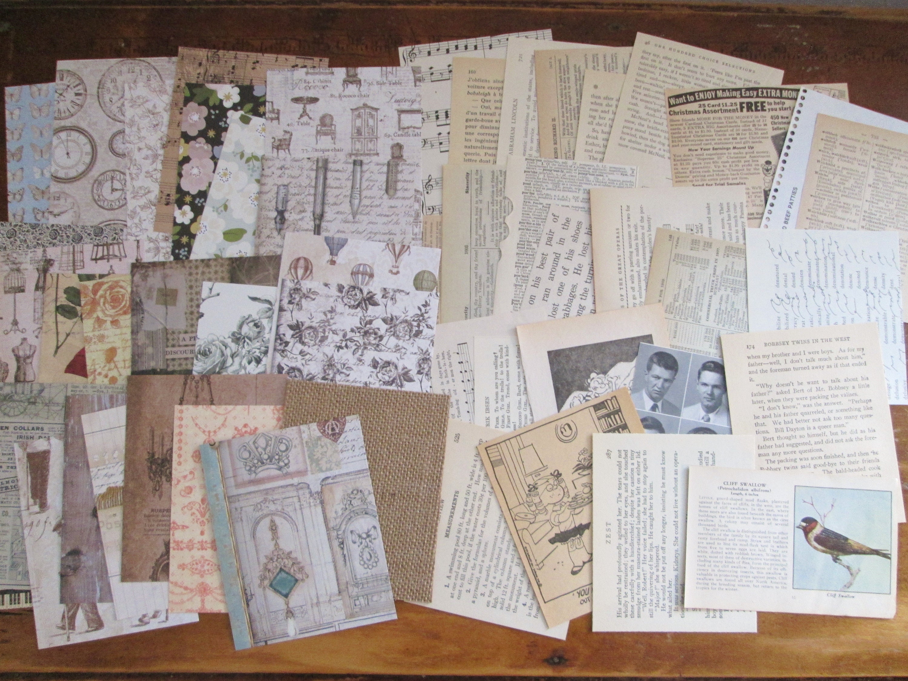 50 Piece Mixed Lot of 50 Paper Pieces Vintage Paper Scrapbook | Etsy