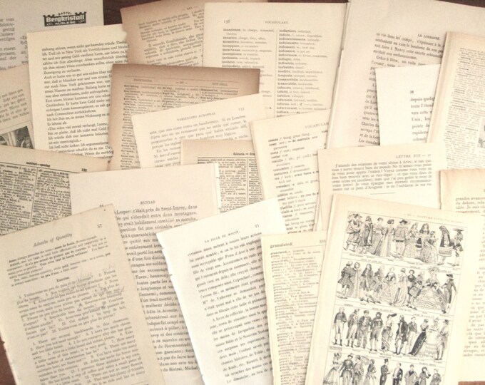 Vintage Antique Foreign Language Book Paper 20 Pages 1894-1936 French ...