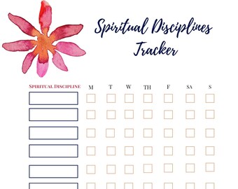Spiritual Disciplines Tracker | Definitions and Yearly Habit Tracker ...