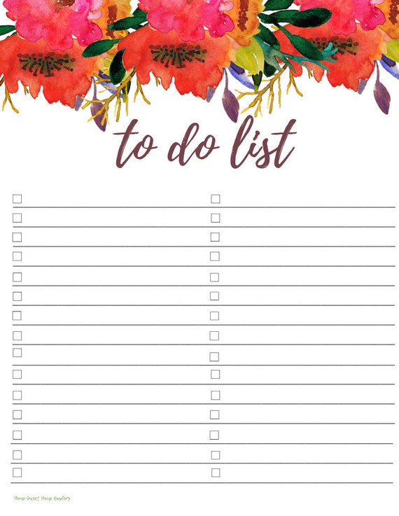 Fresh Start to Do List instant Download | Etsy