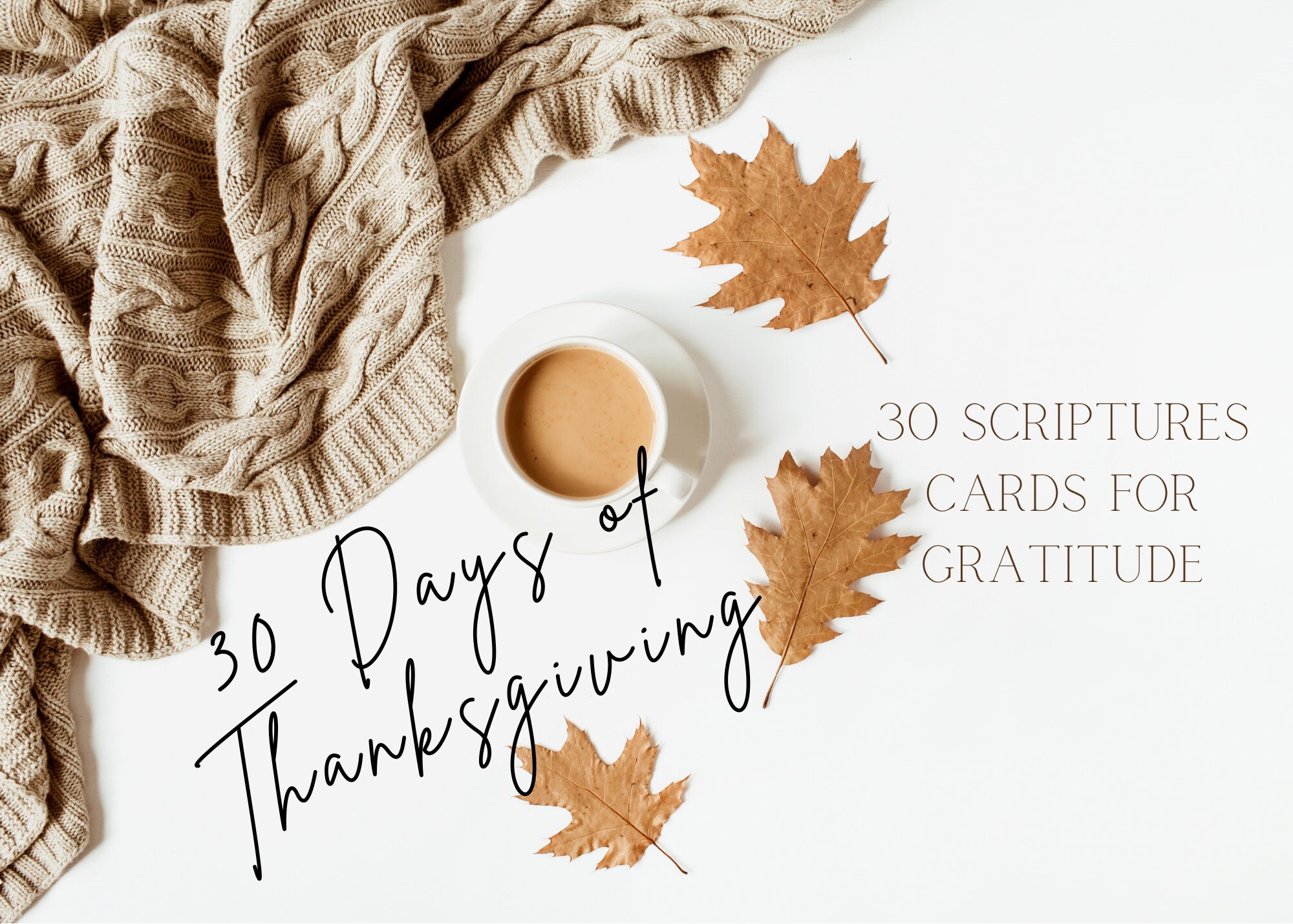 30 Days of Printable Bible Verses Cards of Gratitude for Thanksgiving ...