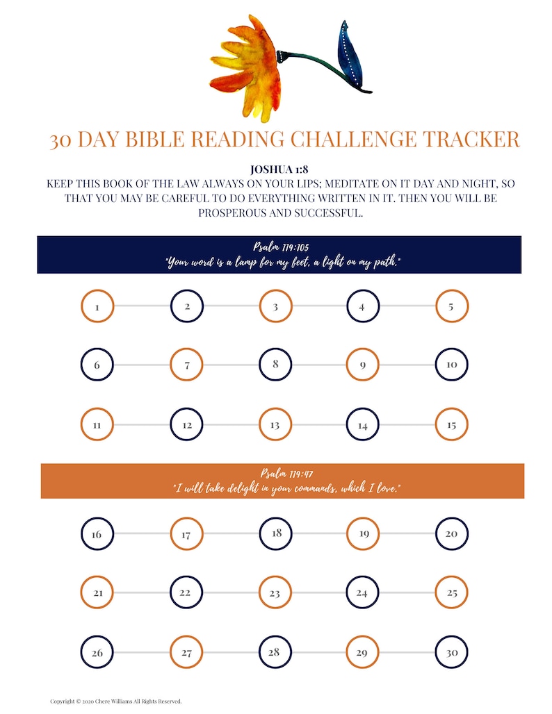 30 Day Bible Challenge Tracker - Etsy