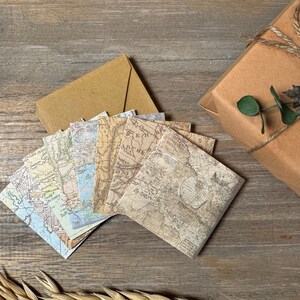 Antique Inspired Map Mini Cards Set of 8 - Etsy UK
