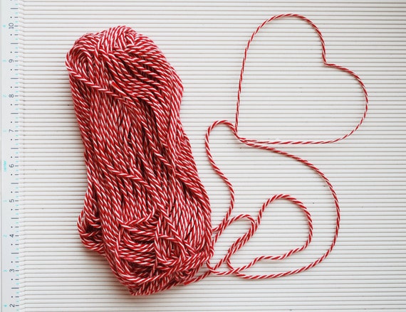 Red and Off-white Thick and Loose Cotton Twine 4 Yards - Etsy