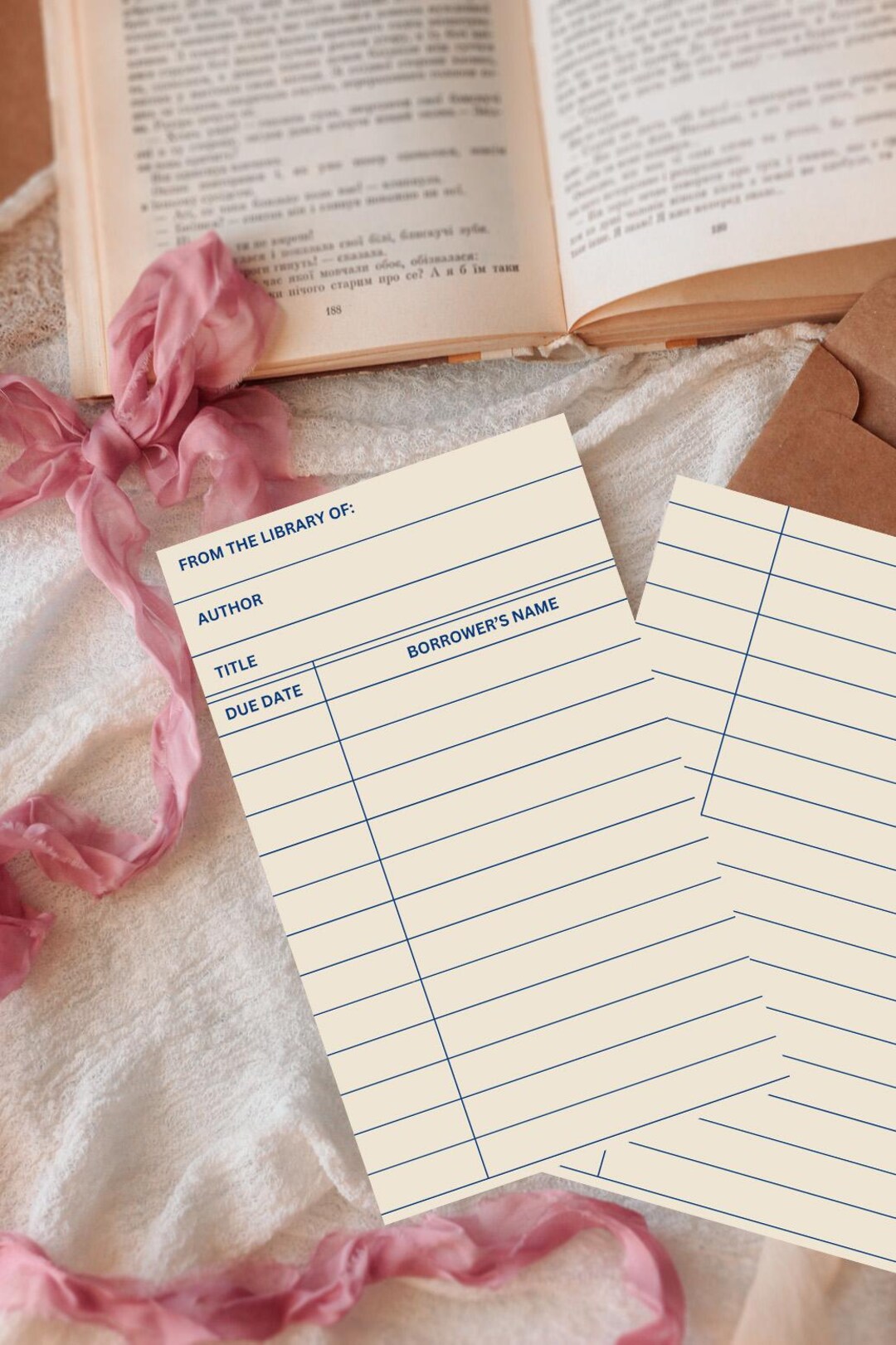 Editable Library Card Template: Vintage Wedding Seating Chart (digital ...
