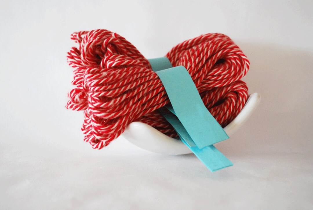 Red and Off-white Thick and Loose Cotton Twine 8 Yards - Etsy