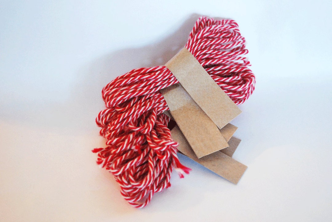 Red and Off-white Thick and Loose Cotton Twine 4 Yards - Etsy