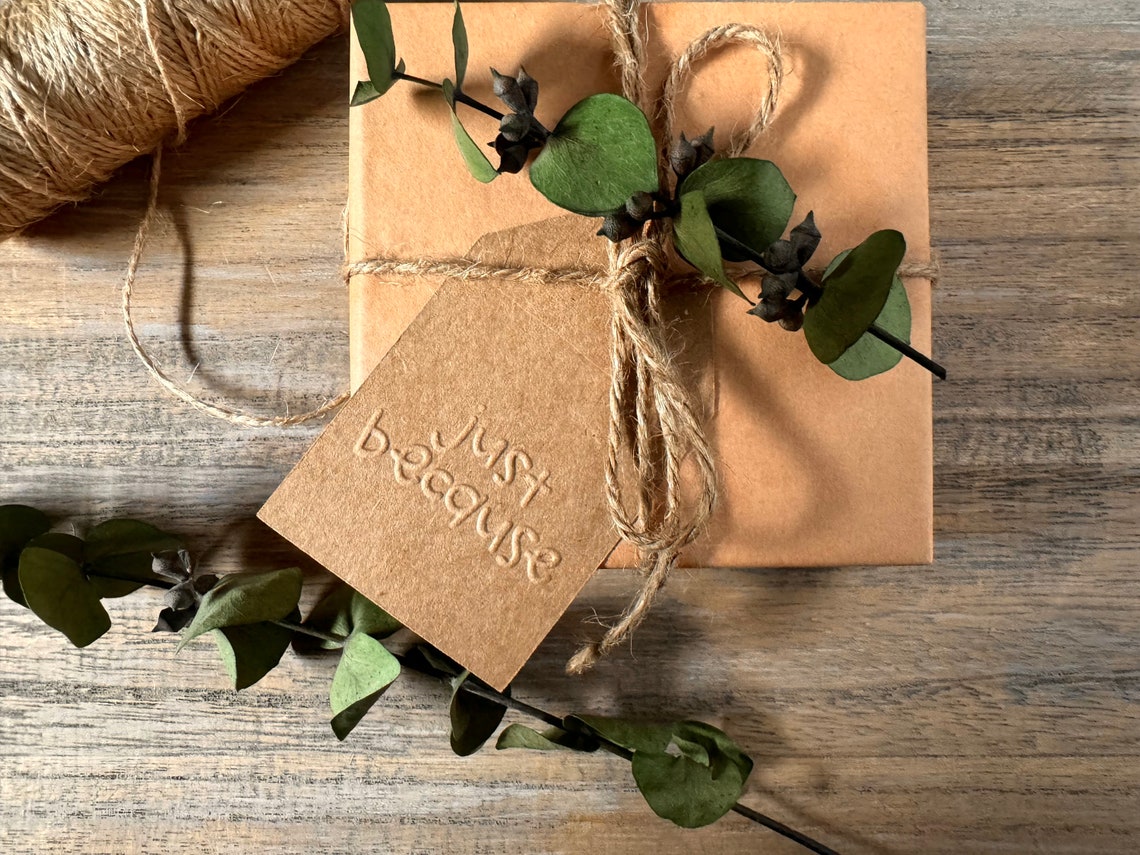 Just Because Embossed Gift Tags in Your Choice of Color - Etsy