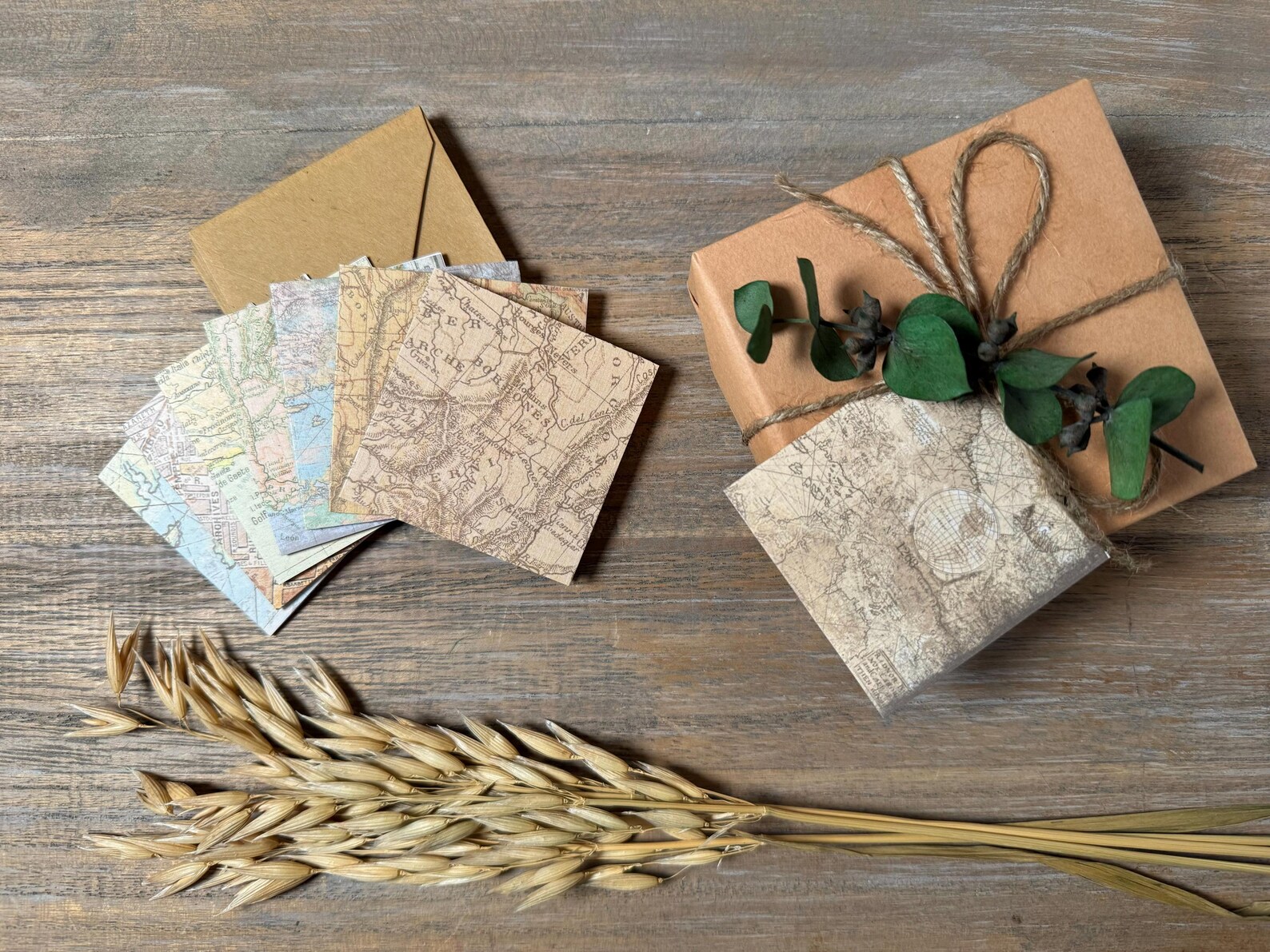 Antique Inspired Map Mini Cards Set of 8 - Etsy UK