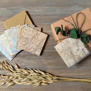 Antique Inspired Map Mini Cards Set of 8 - Etsy UK