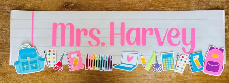 Teacher Name Desk Wrap- Notebook Paper Style - Etsy