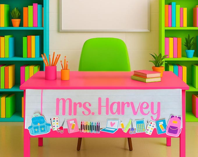 Teacher Name Desk Wrap- Notebook Paper Style - Etsy