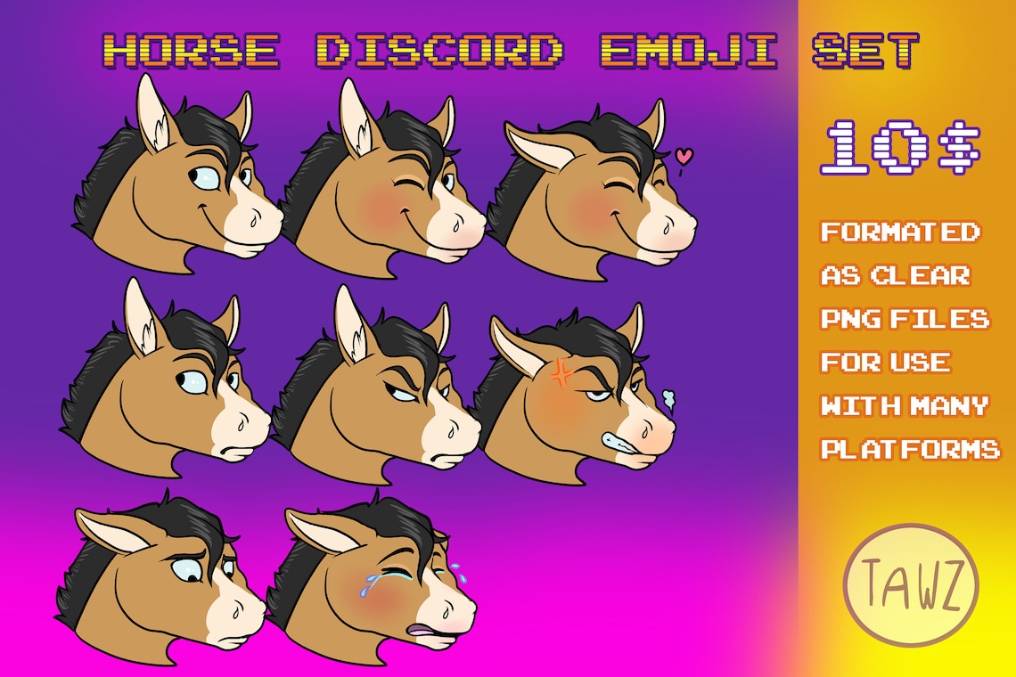 Horse Discord Emoji Set - Etsy