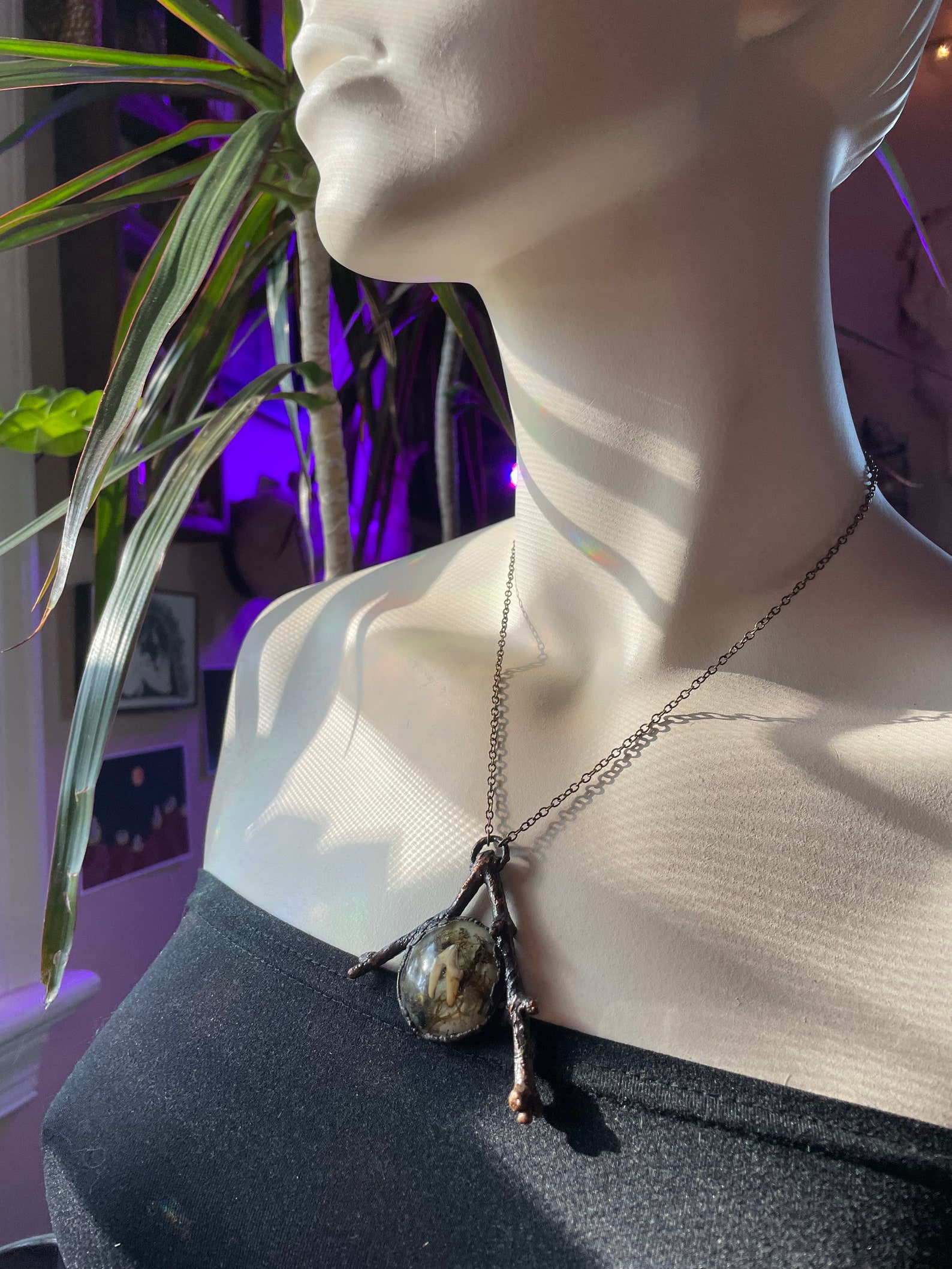 Mossy Tooth Twig Necklace - Etsy