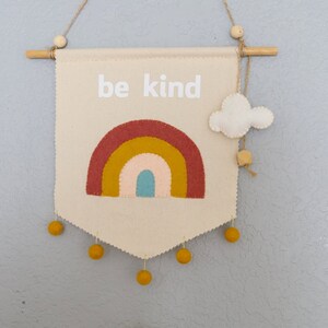 SALE Ready to Ship - Baby Girl Hanging Banner Pendant Rainbow Be Kind ...