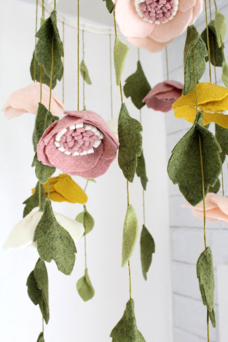 Coordinating Baby Girl Mobile & Monogram Letter Set Nursery | Etsy