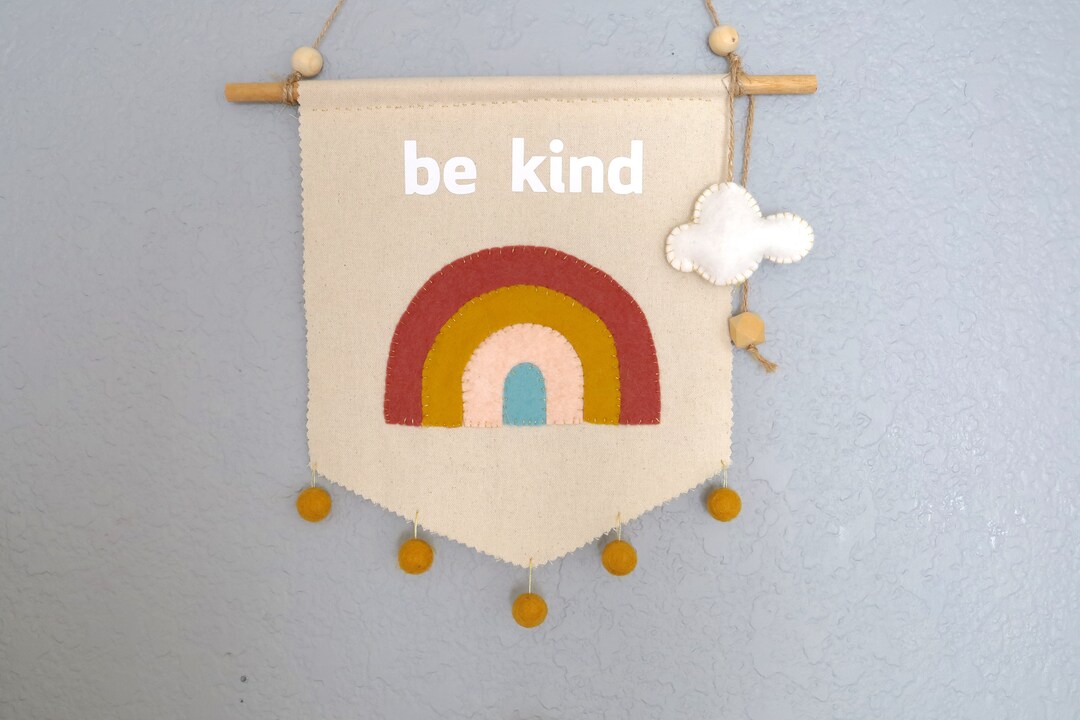 SALE Ready to Ship Baby Girl Hanging Banner Pendant Rainbow Be Kind ...