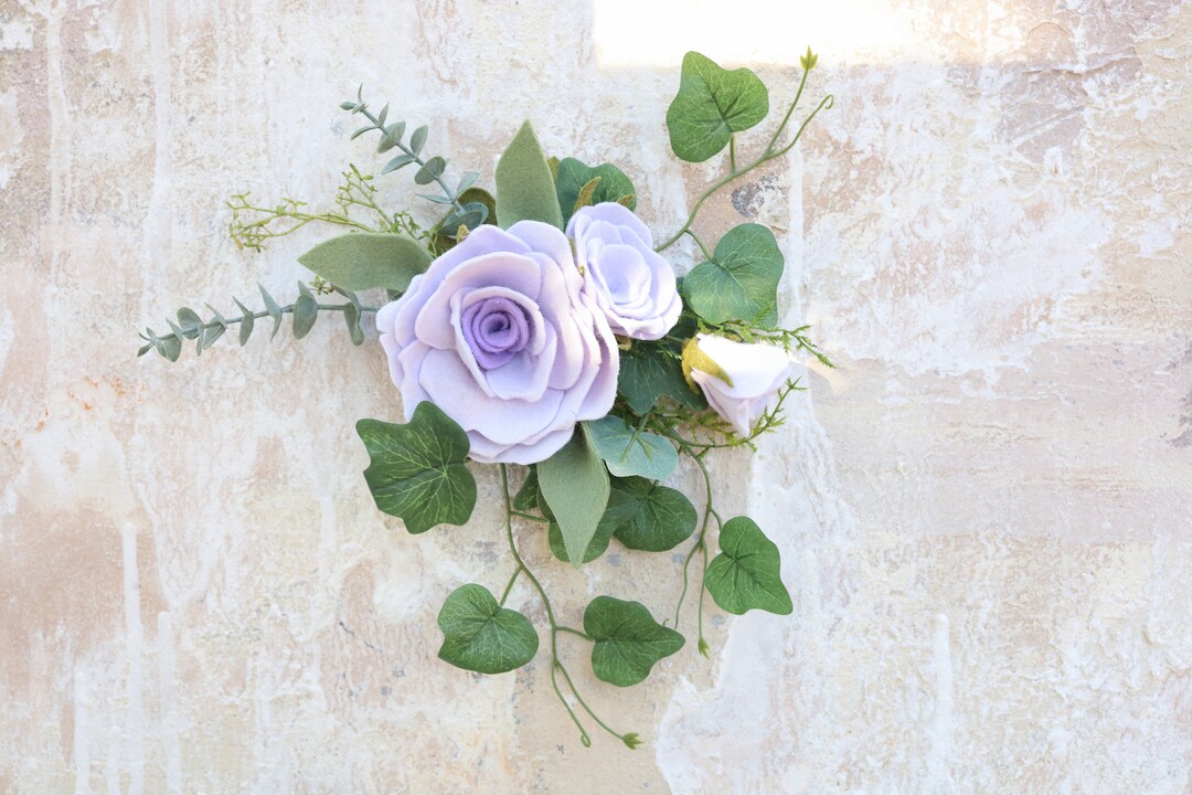 Dreamy Lavender Roses Wall Flowers Cluster Wool Felt Flower Floral ...
