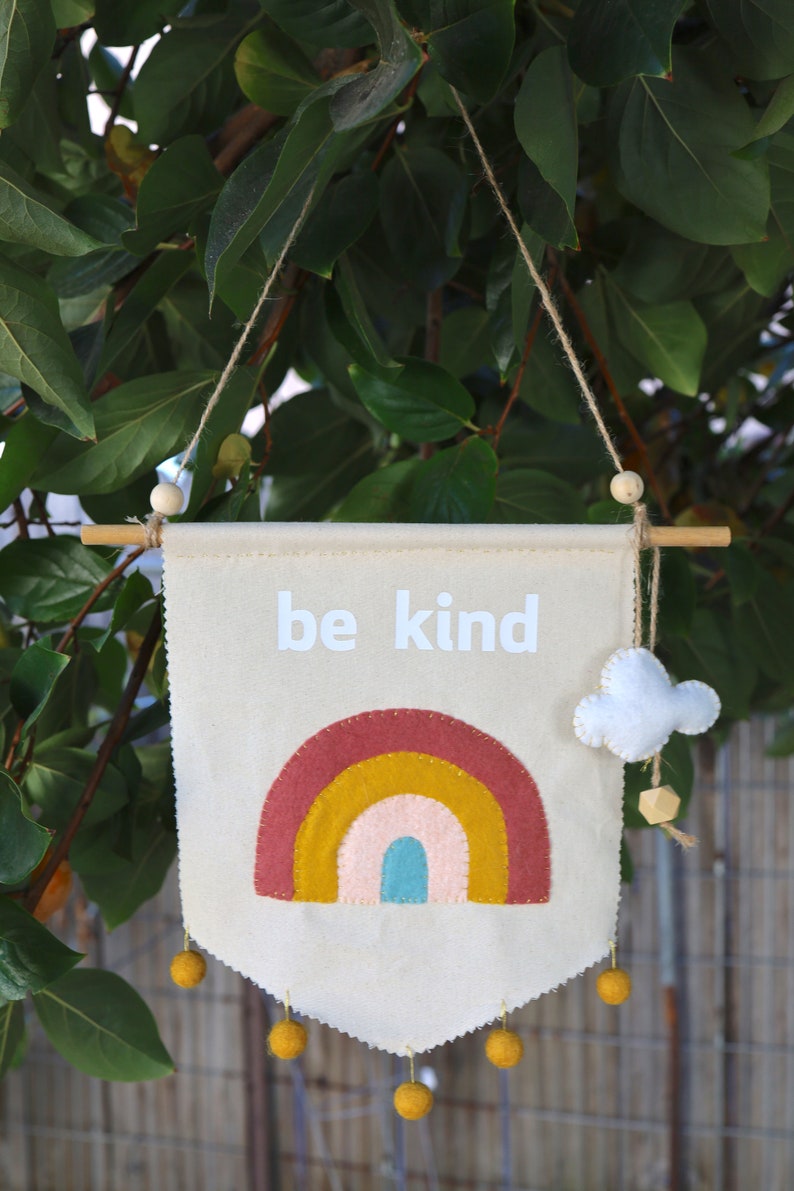 SALE Ready to Ship - Baby Girl Hanging Banner Pendant Rainbow Be Kind ...