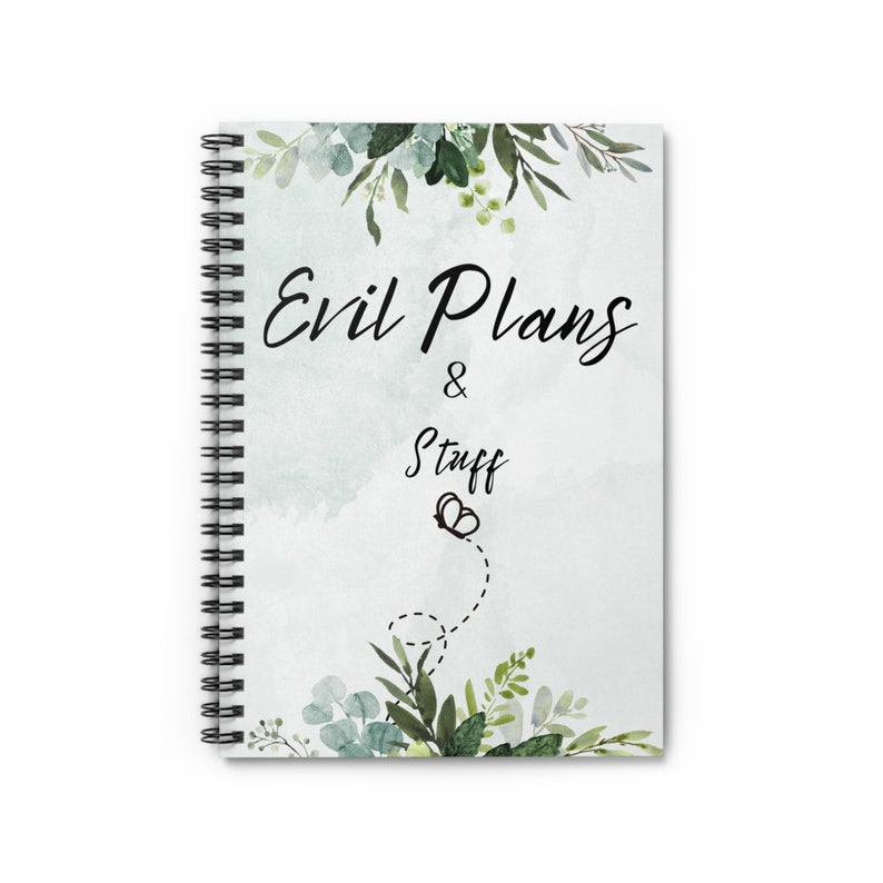 Evil Plans and Stuff Spiral Sarcastic Notebook, Funny Gag Gift, Ruled ...