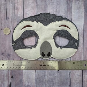 Sloth Felt Mask, Dark Gray or Brown & Cream Acrylic Felt With ...