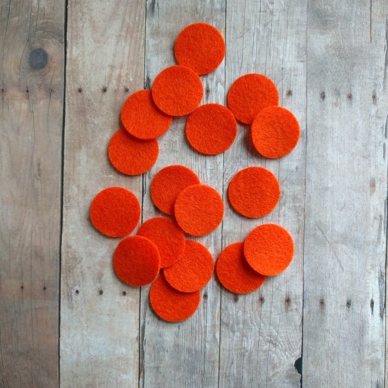 Orange Acrylic Felt Sheets or Circles High Quality Made in - Etsy