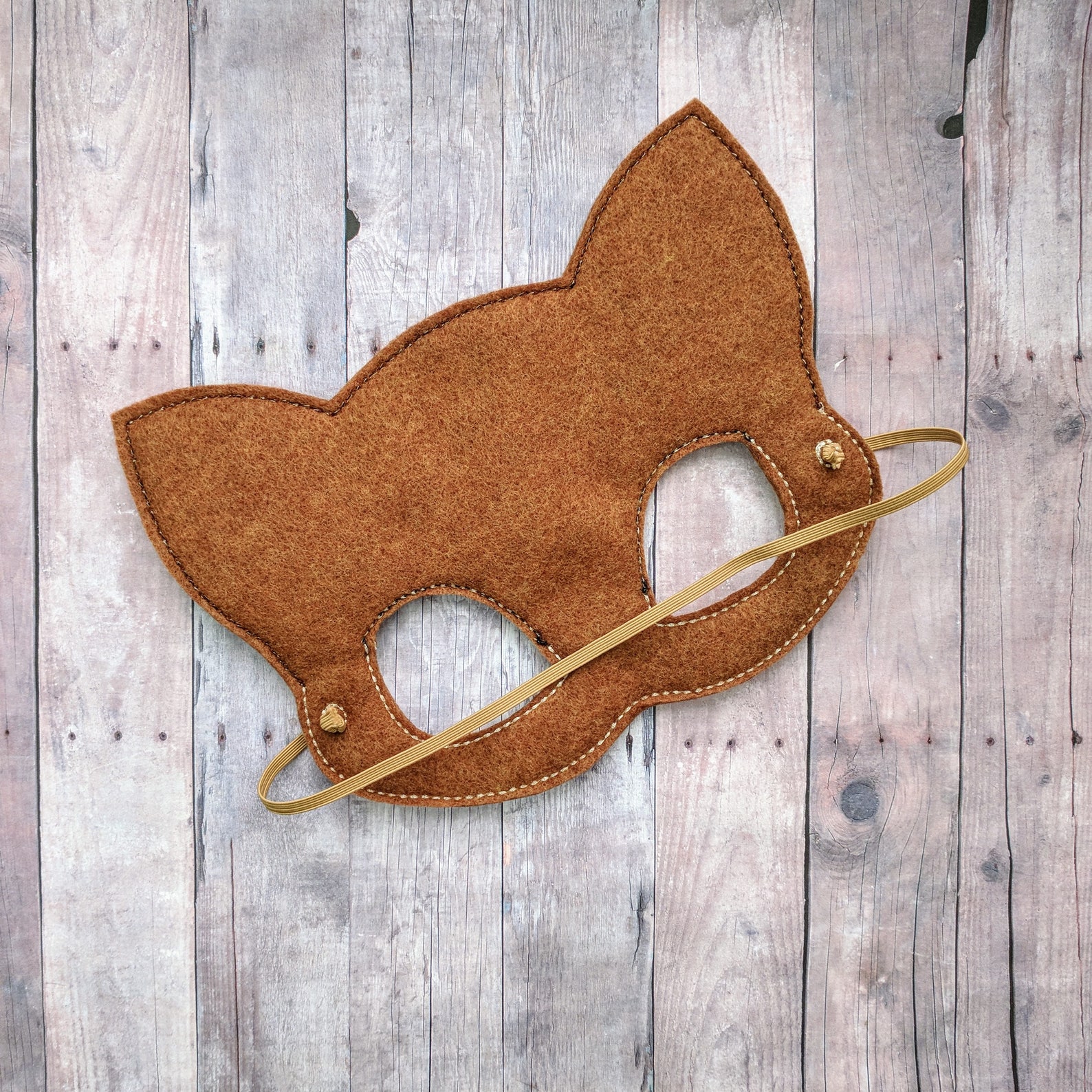 Floral Fox Felt Mask in Choice of 2 Sizes Copper Brown and | Etsy