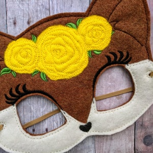 Floral Fox Felt Mask in Choice of 2 Sizes Copper Brown and - Etsy