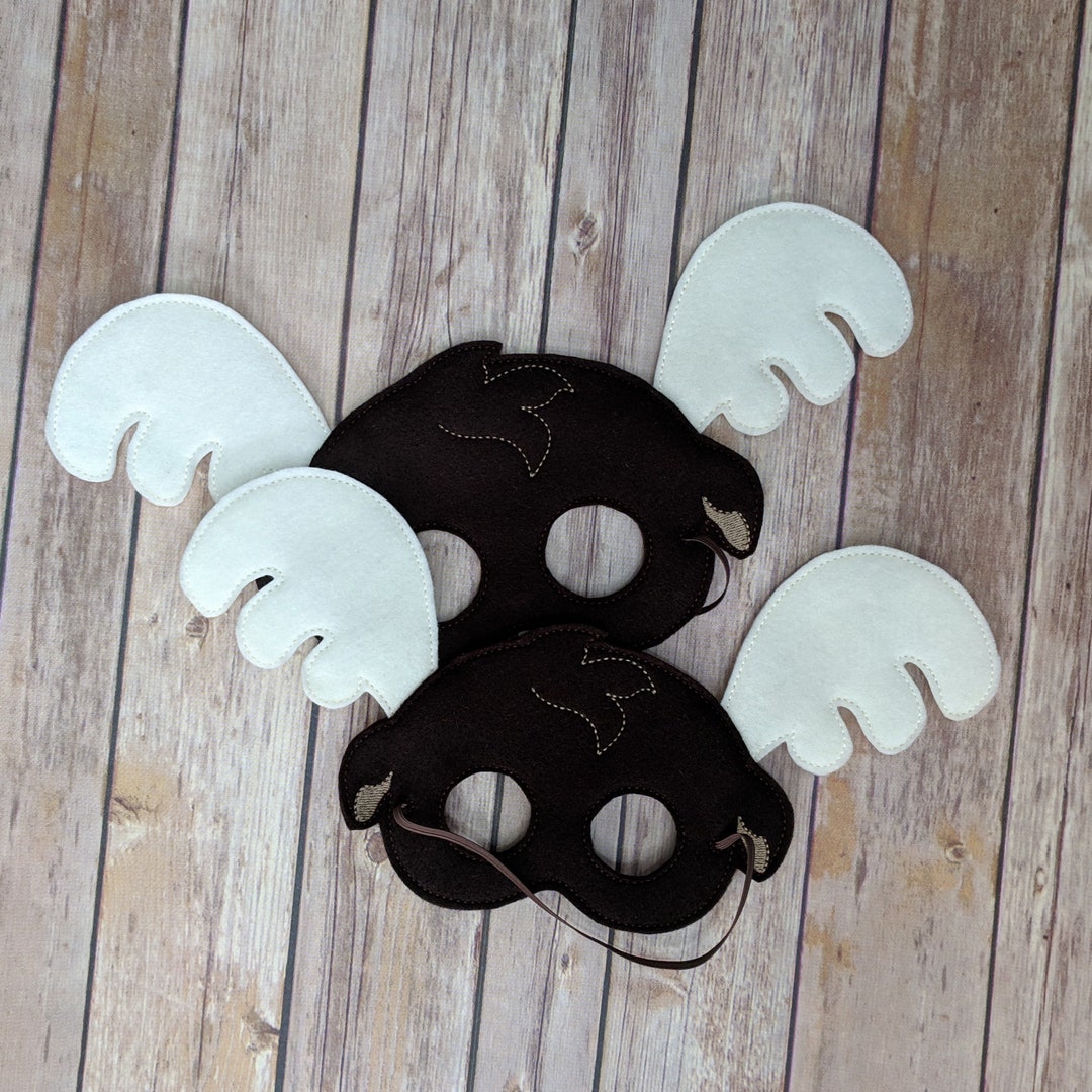 Moose Felt Mask in Choice of 2 Sizes Brown and Cream Acrylic - Etsy