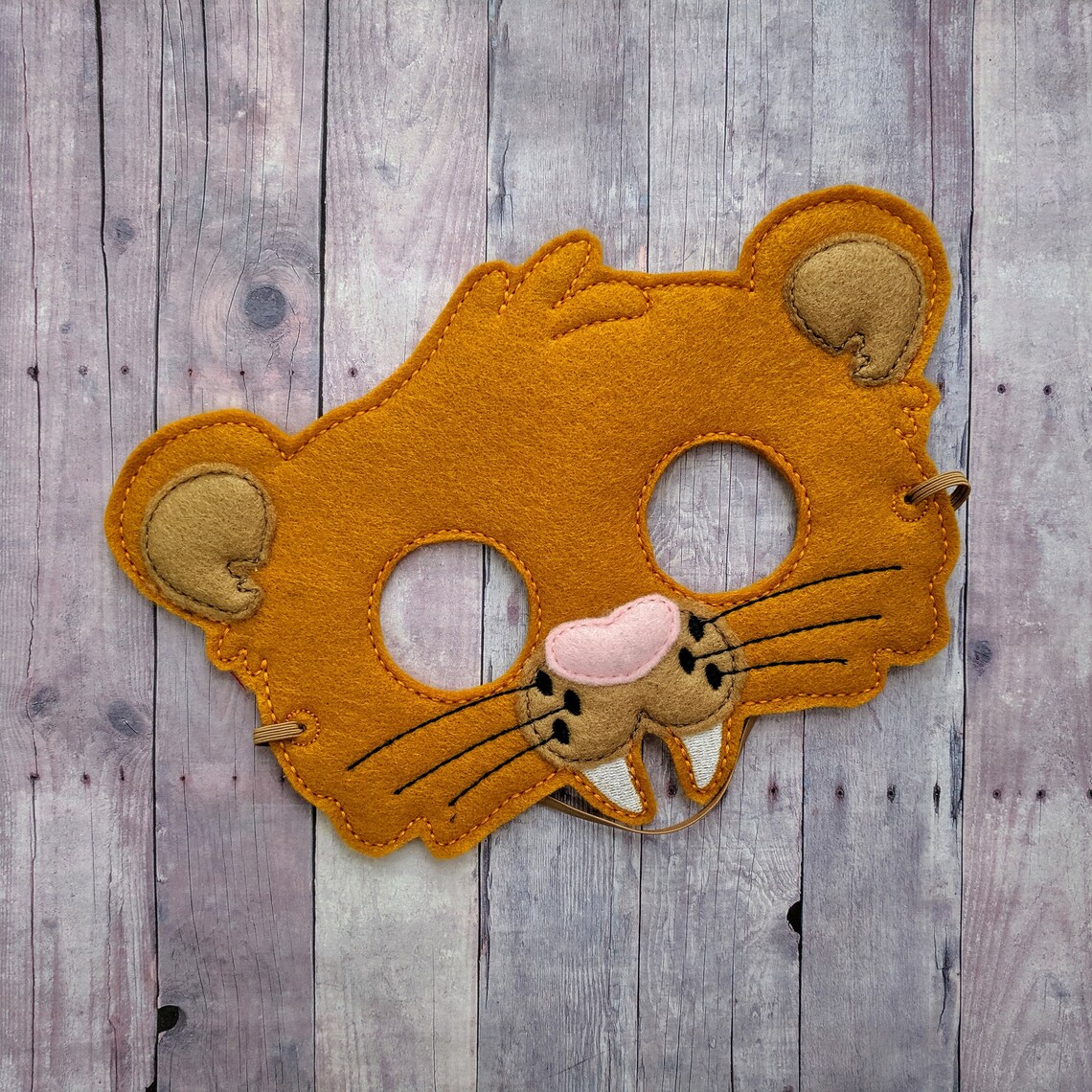 Saber Tooth Tiger Felt Mask in Choice of 2 Sizes Golden - Etsy
