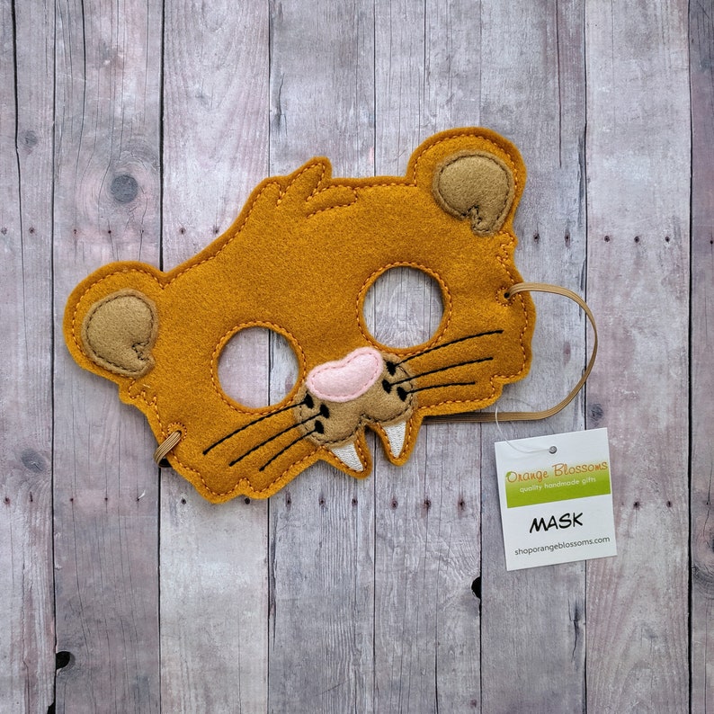 Saber Tooth Tiger Felt Mask in Choice of 2 Sizes Golden - Etsy