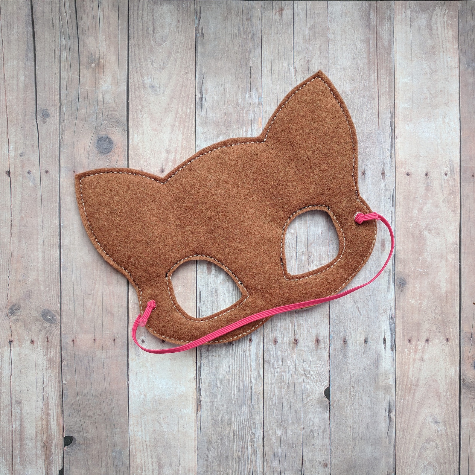 Floral Fox Felt Mask in Choice of 2 Sizes Copper Brown and - Etsy