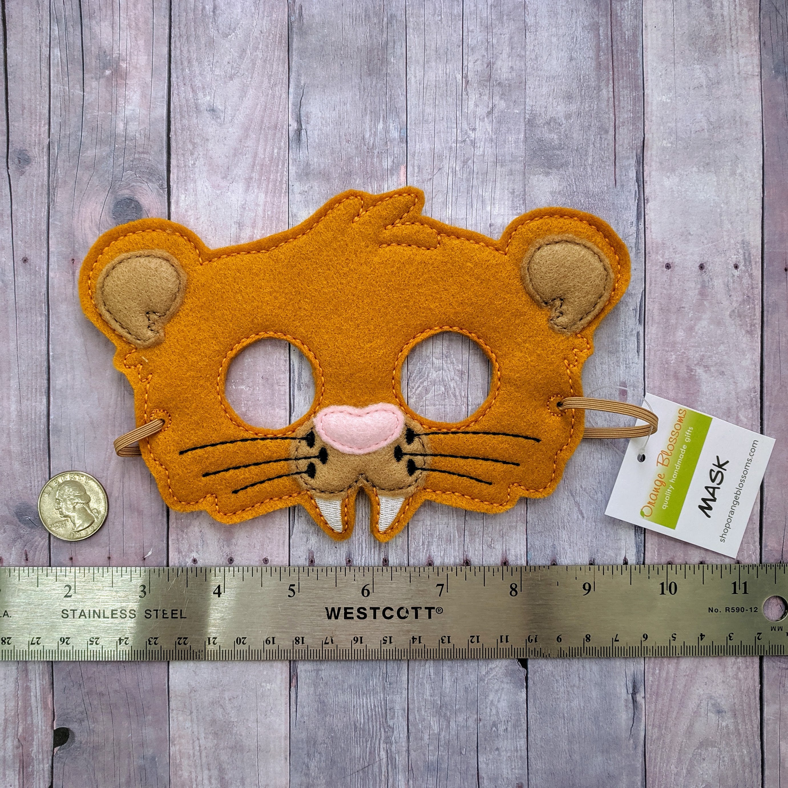 Saber Tooth Tiger Felt Mask in Choice of 2 Sizes Golden | Etsy